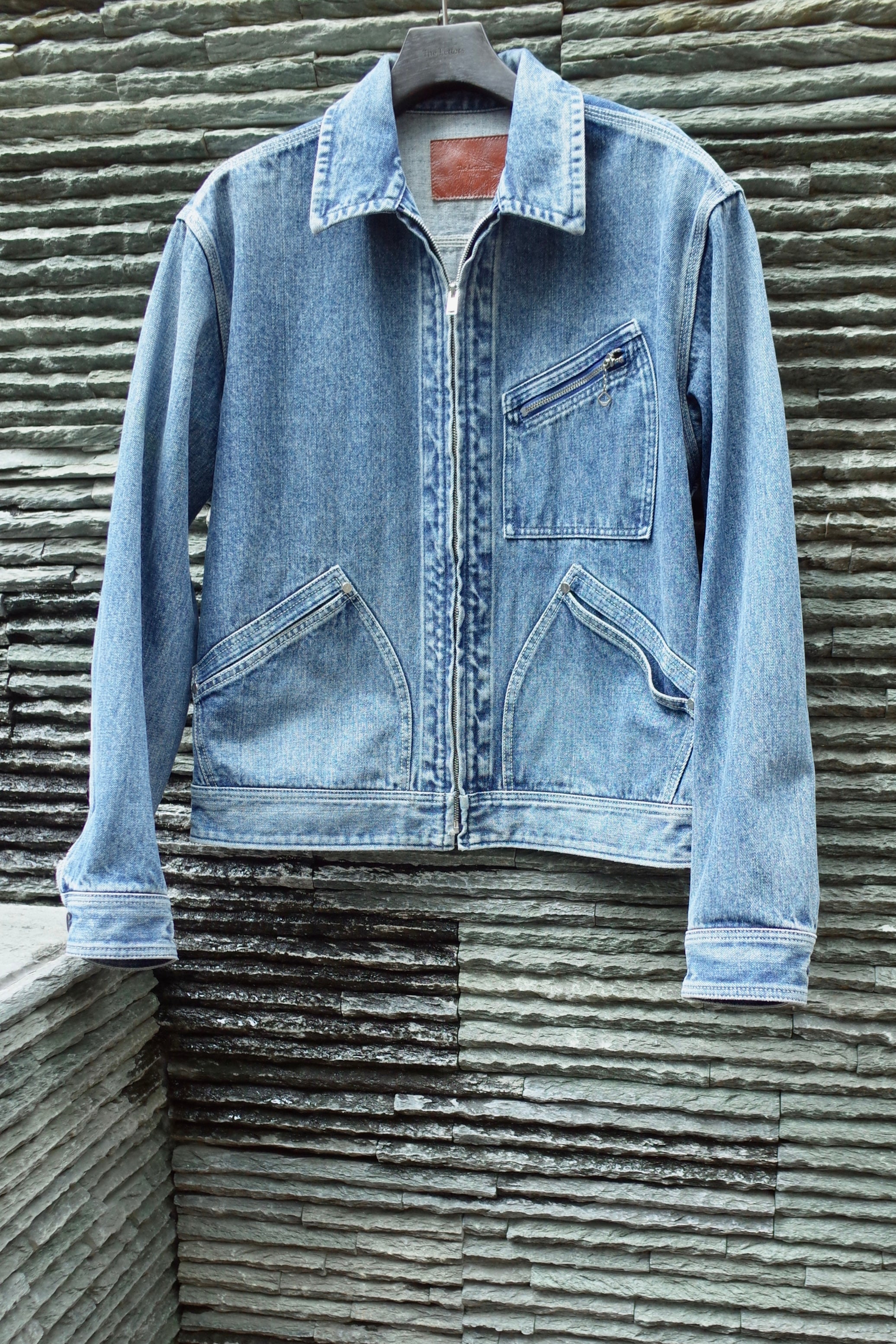WORK ZIP JACKET -USED WAHSHED DENIM- – The Letters